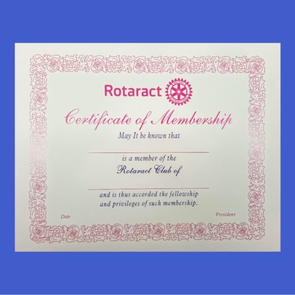 Rotaract Certificate of Appreciation (Set of 10) – Mohan Plastic Industries